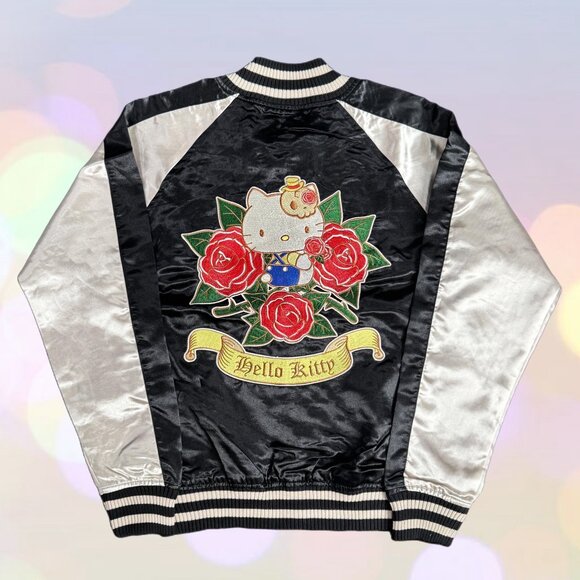 Sanrio | Jackets & Coats | New Sanrio Hello Kitty Rose Tattoo Bomber ...